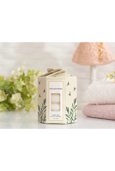 English Home Zeytin Yaprağı Özlü Katı Sabun 4 x 45 gr Beyaz
