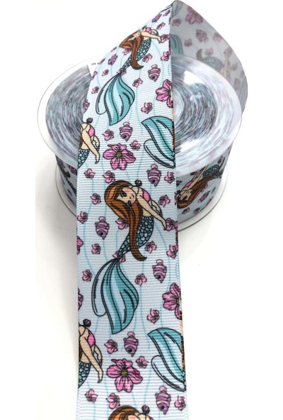 Hobigram Deniz Kızı Desenli Grogren Kurdela 4 cm 1 m