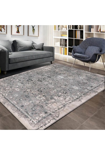 Canel Gri Vintage Osmanlı Eskitme Desenli Lastikli Halı Örtüsü Halı Kılıfı Canel Gri Vintage Osmanlı Eskitme Desenli Lastikli Halı Örtüsü Halı Kılıfı