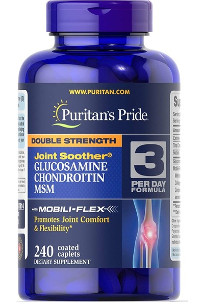 Puritans Pride Double Strength Glucosamine 240 Tablet - Eklem, Kemik ve Diş Sağlığı Puritans Pride Double Strength Glucosamine 240 Tablet - Eklem, Kemik ve Diş Sağlığı