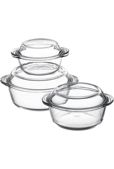 Paşabahçe Borcam Yuvarlak Tencere Seti 1 Adet Paşabahçe Borcam Yuvarlak Tencere Seti 1 Adet