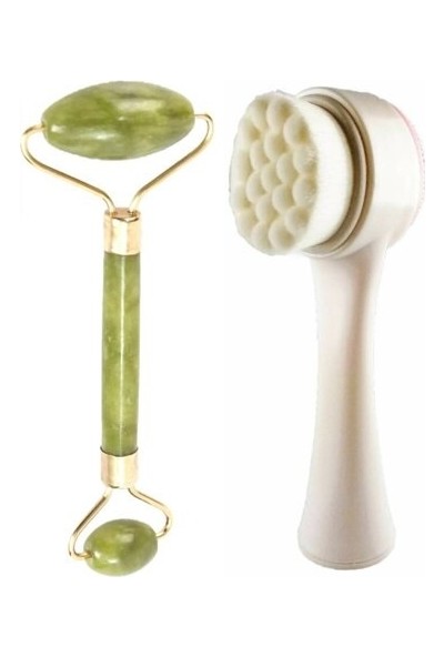 Yeşim Taşı + Silikon Yüz Temizleme Fırçası