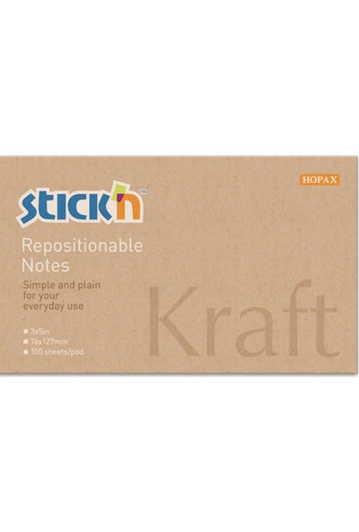 Stickn Kraft Notes 100 Yaprak Not Kağıdı 4-2164000-5001 76 x 127 mm Stickn Kraft Notes 100 Yaprak Not Kağıdı 4-2164000-5001 76 x 127 mm