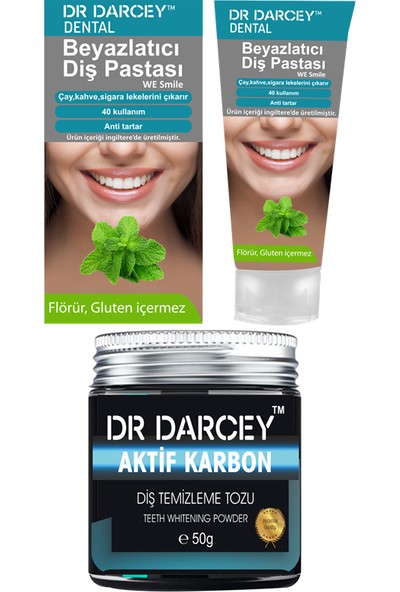 Dr Darcey Beyazlatıcı Diş Pastası 20 G + Aktif Karbon Diş Temizleme Tozu 50 G Dr Darcey Beyazlatıcı Diş Pastası 20 G + Aktif Karbon Diş Temizleme Tozu 50 G