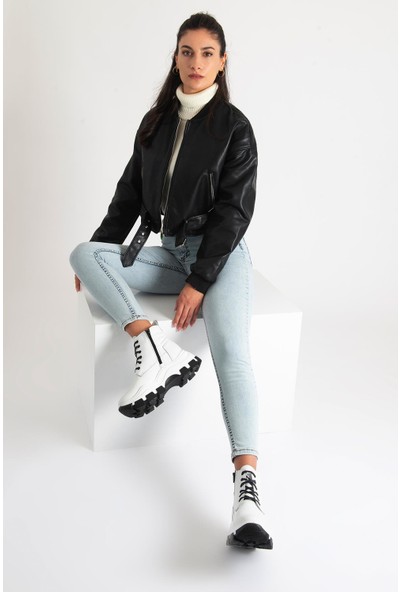 CZ London Deri Kadın Kalın Taban Sneaker Bot