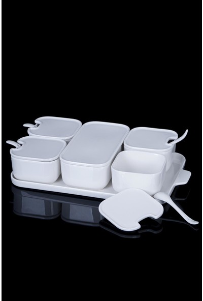 Acar Pure White 6'lı Porselen Kaşıklı Kahvaltılık Acar Pure White 6'lı Porselen Kaşıklı Kahvaltılık