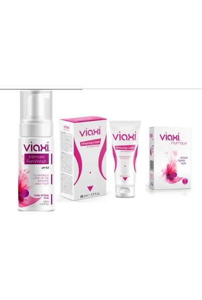 Viaxi Beyazlatıcı Krem 50ML+VIAXI Intim Köpük 100 Ml+ Viaxi Intim Mendil 10'lu Viaxi Beyazlatıcı Krem 50ML+VIAXI Intim Köpük 100 Ml+ Viaxi Intim Mendil 10'lu