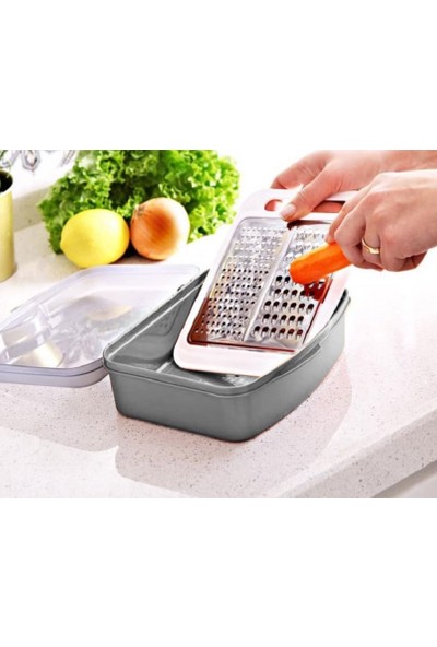 Enginar Hazneli Kapaklı Rende Gri