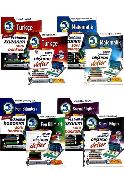 Çanta Yayınları 5. Sınıf4'lü Defter 4'lü Soru Bankası Seti