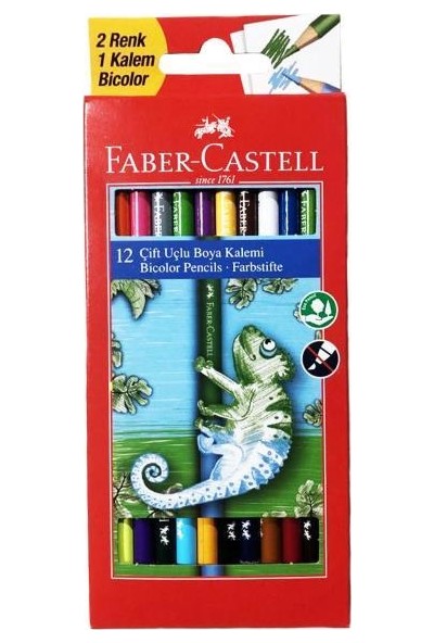 Faber-Castell Bicolor Çift Uçlu Boya Kalemi 12'li 24 Renk 5171000003