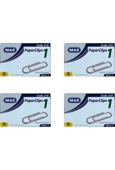 Mas 210 Ataş No:1 Nikel Kaplı Süper Kalite 4'lü Mas 210 Ataş No:1 Nikel Kaplı Süper Kalite 4'lü