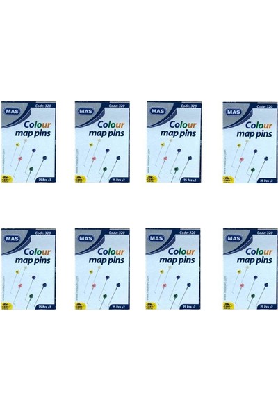 Mas 320 Renkli Başlı Toplu Iğne 8'li Mas 320 Renkli Başlı Toplu Iğne 8'li