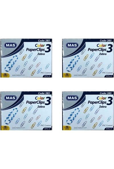 Mas Renkli Zebra Ataş 285 4'lü Mas Renkli Zebra Ataş 285 4'lü