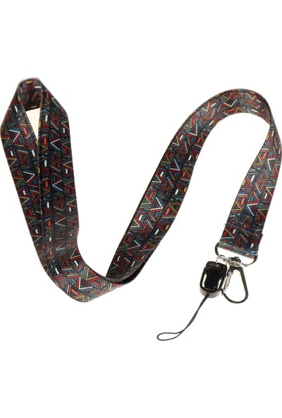 Attach Etnik Renkli Desen Askı Ipi
