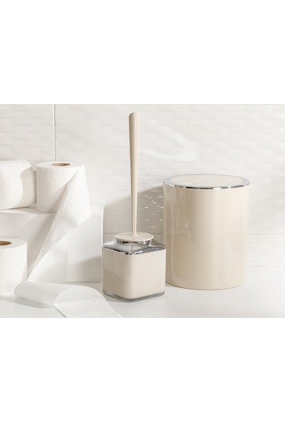 English Home Elegance Kristal 2'li Banyo Takımı 19X21,5 CM+10X10X37 cm Bej English Home Elegance Kristal 2'li Banyo Takımı 19X21,5 CM+10X10X37 cm Bej