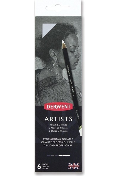 Derwent Artists 6'li Teneke Kutu Siyah ve Beyaz Tonlar Derwent Artists 6'li Teneke Kutu Siyah ve Beyaz Tonlar