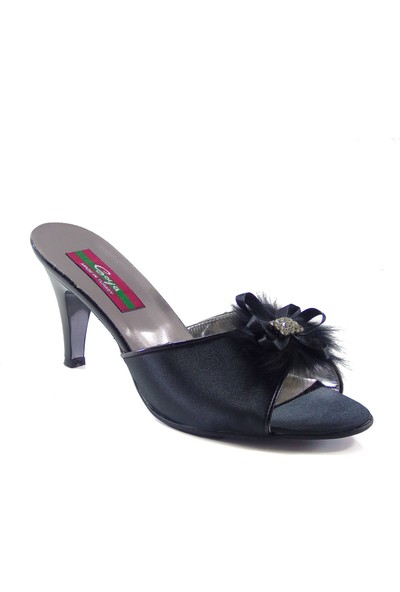 Soya Albiterlik Topuklu Saten Boncuk Detaylı Nişan Terliği