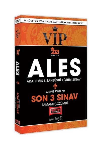 Yargı Yayınevi 2021 Ales Vıp Son 3 Sınav Tamamı Çözümlü Çıkmış Sorular Yargı Yayınevi 2021 Ales Vıp Son 3 Sınav Tamamı Çözümlü Çıkmış Sorular