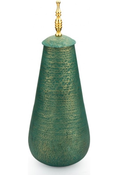 Porio Altın Saplı Yeşil Kapaklı Küp 62cm Porio Altın Saplı Yeşil Kapaklı Küp 62cm