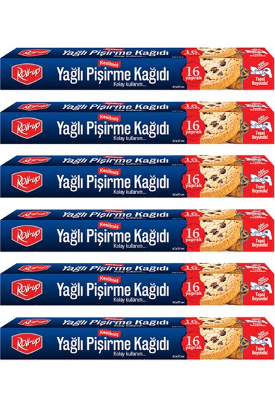 Roll-Up Kesilmiş Yağlı Pişirme Kağıdı 16 Yaprak 6lı Kutu Set Roll-Up Kesilmiş Yağlı Pişirme Kağıdı 16 Yaprak 6lı Kutu Set