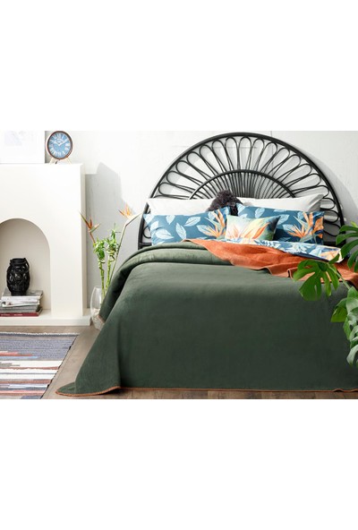 English Home Plain Pamuklu Çift Kişilik Battaniye 200 x 220 cm cm Kiremit-Haki English Home Plain Pamuklu Çift Kişilik Battaniye 200 x 220 cm cm Kiremit-Haki
