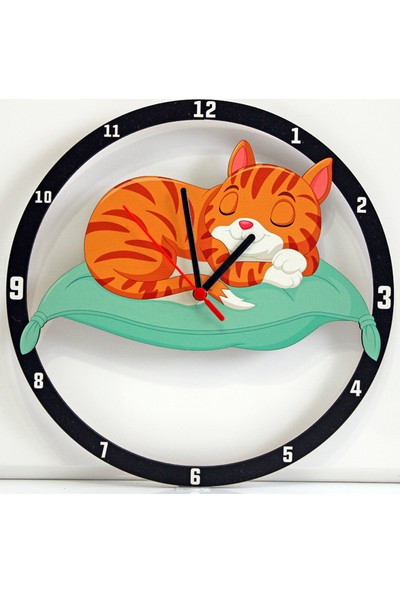 Meyu Home Kedi Tasarımlı 29 cm Ahşap Saat Meyu Home Kedi Tasarımlı 29 cm Ahşap Saat