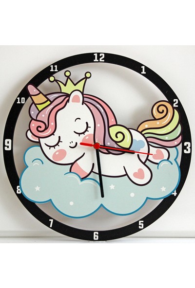 Meyu Home Unicorn Tasarımlı 29 cm Ahşap Saat