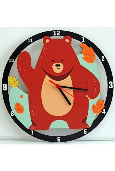 Meyu Home Ayı Tasarımlı 29 cm Ahşap Saat Meyu Home Ayı Tasarımlı 29 cm Ahşap Saat