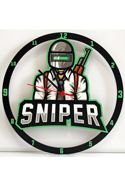 Meyu Home Pubg Tasarımlı 29 cm Ahşap Saat