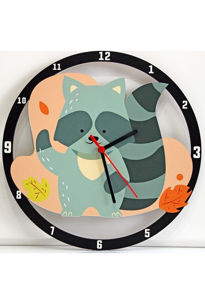 Meyu Home Rakun Tasarımlı 29 cm Ahşap Saat Meyu Home Rakun Tasarımlı 29 cm Ahşap Saat