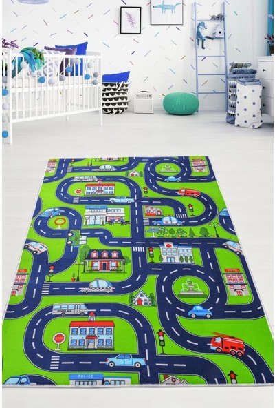 Konfor Trafik Yol Temalı Kaymaz Taban Çocuk Oyun Halısı 9229 Konfor Trafik Yol Temalı Kaymaz Taban Çocuk Oyun Halısı 9229