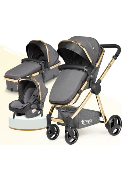 Huggy Mate 4 In 1 Chrome Luxury Krom Extra Parlak Travel Bebek Arabası Huggy Mate 4 In 1 Chrome Luxury Krom Extra Parlak Travel Bebek Arabası
