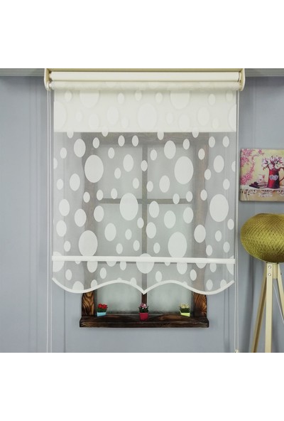 Esdeh Puantiye Desen Örme Tül Stor - Çift Mekanizmalı - Etekli Model Esdeh Puantiye Desen Örme Tül Stor - Çift Mekanizmalı - Etekli Model