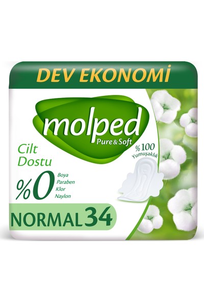 Molped Pure&Soft Hijyenik Ped Normal Dev Ekonomik 34 Adet Molped Pure&Soft Hijyenik Ped Normal Dev Ekonomik 34 Adet