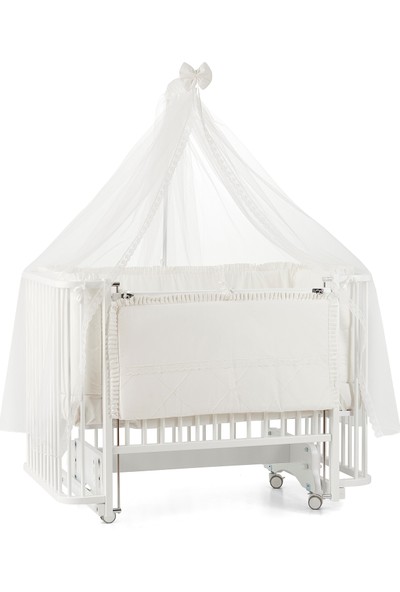 Meltem Smart Bambino Sallanır Ahşap Anne Yanı Beşik - 70x110 cm (beyaz-ekru) Meltem Smart Bambino Sallanır Ahşap Anne Yanı Beşik - 70x110 cm (beyaz-ekru)