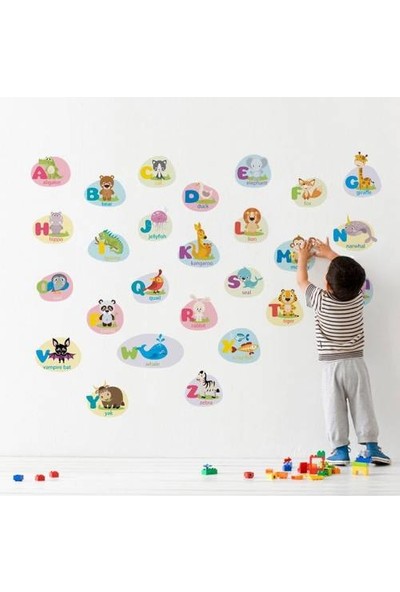 Cosy Home Gift Çocuk Bebek Odası Matematik Alfabe Harf Öğrenme Hayvanlı Eğitici Sticker Pvc Duvar Süsü Cosy Home Gift Çocuk Bebek Odası Matematik Alfabe Harf Öğrenme Hayvanlı Eğitici Sticker Pvc Duvar Süsü
