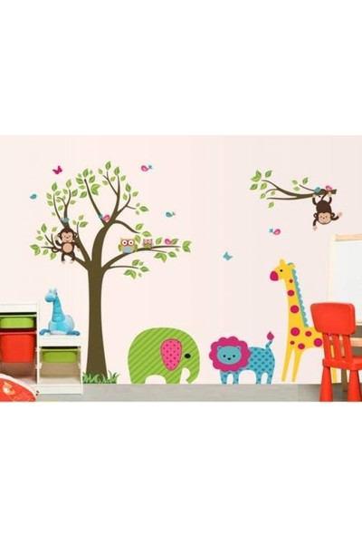 Cosy Home Gift Çocuk Bebek Odası Lzürafa Maymun Aslan Baykuş Doğa Sticker Pvc Duvar Süsü Cosy Home Gift Çocuk Bebek Odası Lzürafa Maymun Aslan Baykuş Doğa Sticker Pvc Duvar Süsü