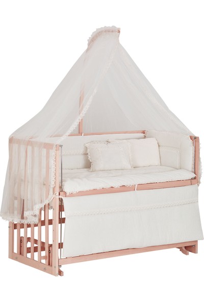 Babycom Doğal Boyasız 4 Kademeli Anne Yanı Ahşap 60 x 120 Beşik + Uyku Seti Babycom Doğal Boyasız 4 Kademeli Anne Yanı Ahşap 60 x 120 Beşik + Uyku Seti