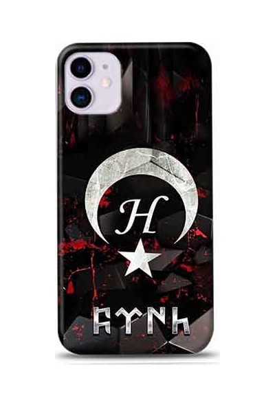 Kılıf Madeni Apple iPhone 11 H Harfli Bayrak Tasarimli Telefon Kilifi Y-Bayrakh