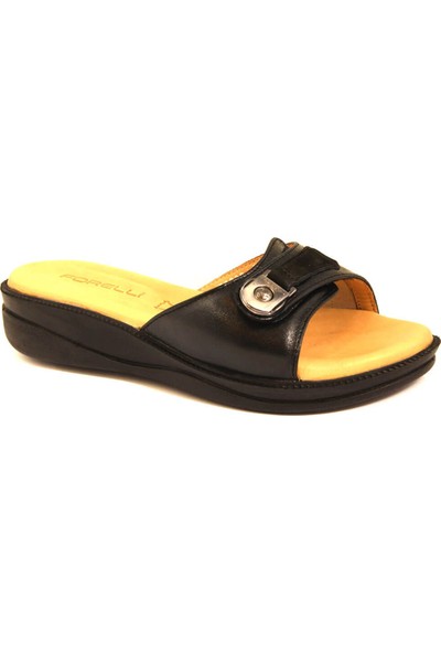 Forelli 53302 Kadın Siyah Deri Comfort Ev Terliği Forelli 53302 Kadın Siyah Deri Comfort Ev Terliği