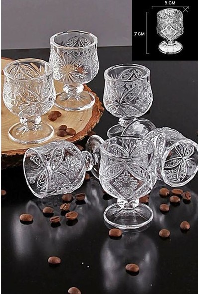 Arow Kristal Kesme 6 Adet Kahve Yanı Ayaklı Mini Su Bardağı 1629 Arow Kristal Kesme 6 Adet Kahve Yanı Ayaklı Mini Su Bardağı 1629