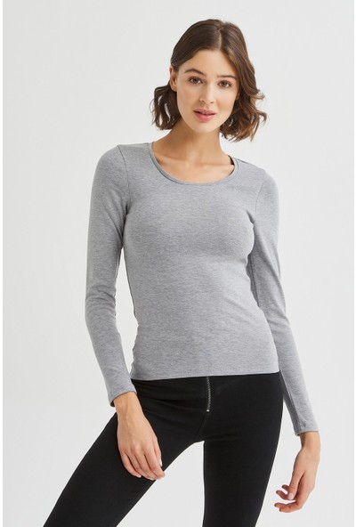 Penti Koyu Gri Melanj Termal Üst