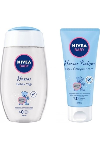 Nivea Baby Bebek Yağı 200 ml & Pişik Kremi 100 ml Bakım Set Nivea Baby Bebek Yağı 200 ml & Pişik Kremi 100 ml Bakım Set