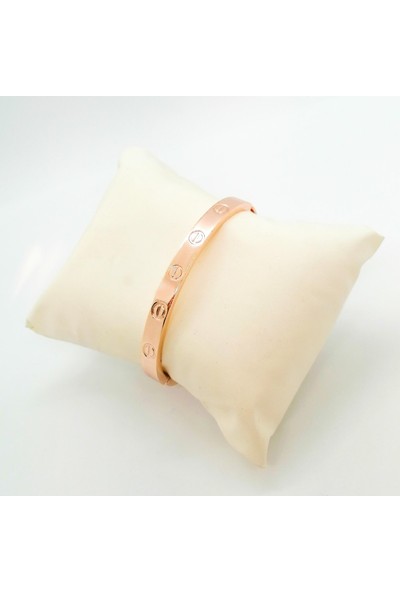 Küppeli Cartier Çelik Bileklik Bronz