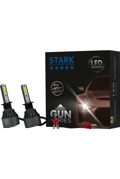 Stark Night Gun Led Xenon Far Ampulü H1/H3/H7/H11/H15/9005/9006 Şimşek Etkili Stark Night Gun Led Xenon Far Ampulü H1/H3/H7/H11/H15/9005/9006 Şimşek Etkili