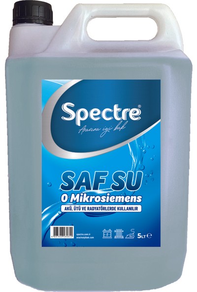 Spectre Distile Saf Su 5 lt -Akü-Antifriz Tamamlama Suyu Spectre Distile Saf Su 5 lt -Akü-Antifriz Tamamlama Suyu