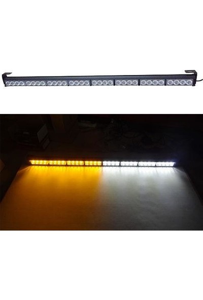 Kgn Tepe LED Bar Çakarlı Off Road 12-24V 112cm Sarı-Beyaz Metal Gövde Kgn Tepe LED Bar Çakarlı Off Road 12-24V 112cm Sarı-Beyaz Metal Gövde