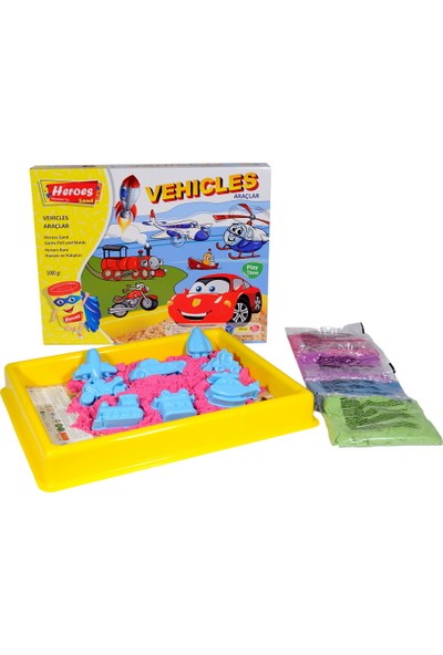 Heroes KUM-014 Heroes Büyük Kum Havuzu Araç Kalıpları 1000 gr Kumlu Set