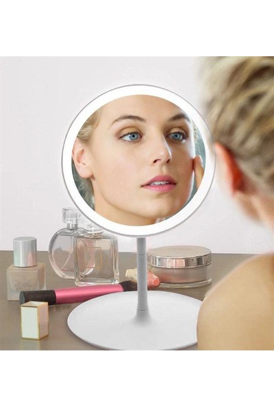 Evim Tatlı Evim Dokunmatik Ayarlanabilir LED Işıklı Makyaj Aynası Beyaz