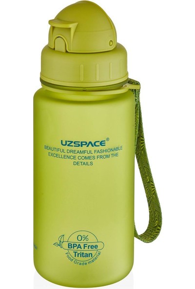 Uzspace Pipetli Tritan Su Matarası 400 ml Yeşil Uzspace Pipetli Tritan Su Matarası 400 ml Yeşil